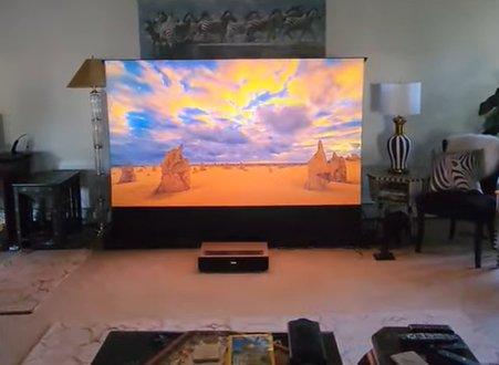 VIVIDSTORM FLOOR RISING ALR/CLR UST SCREEN/FORMOVIE THEATER LASER TV