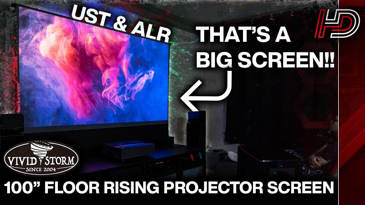 VividStorm 100" Floor Rising UST ALR Projector Screen - UNBOXING & REV ...